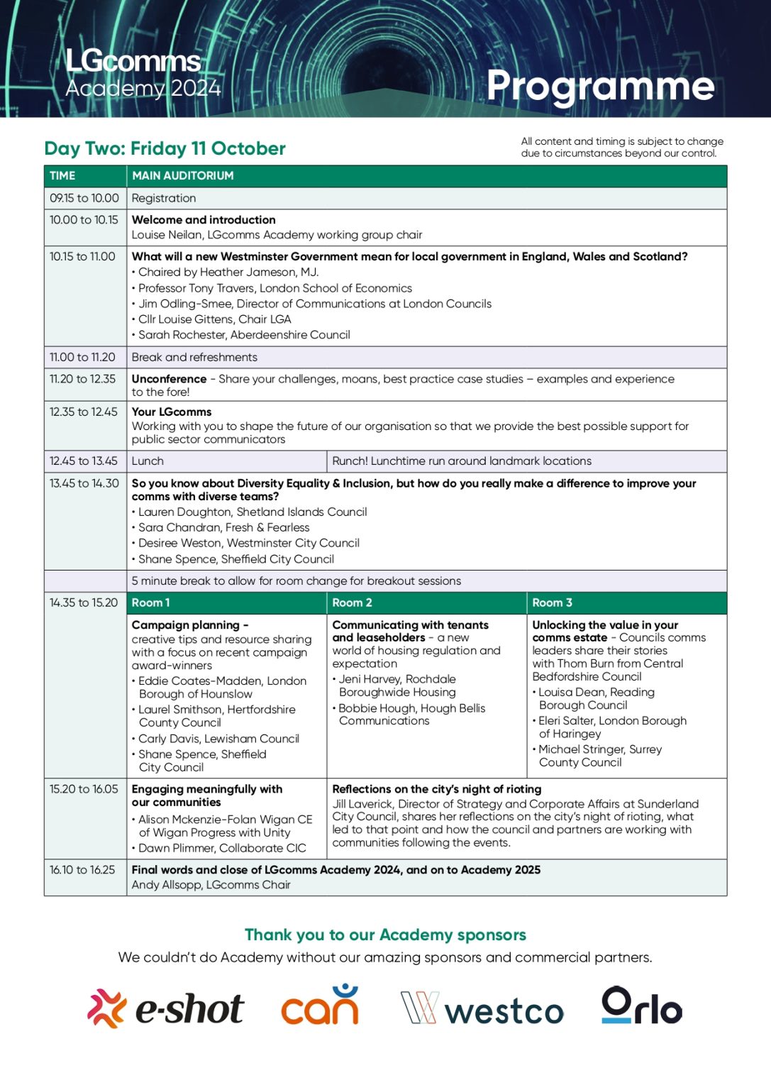 Academy 2024 Programme – LGcomms